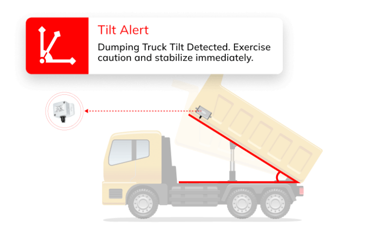 Monitoring Dump Truck with Tilt Sensor